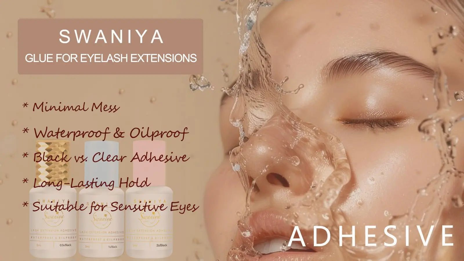Swaniya Eyelash Glue (Adhesive) 0.5s -Waterproof and Oil-proof ...